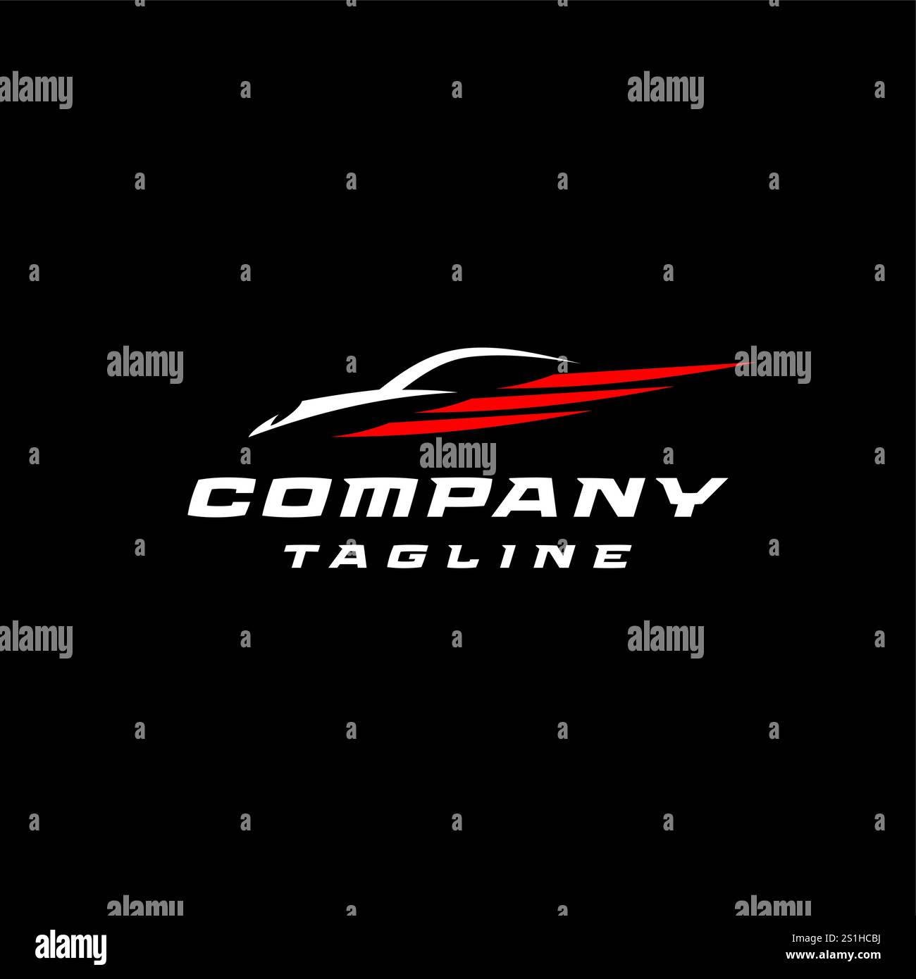 Red Winged Car Silhouette Logo Design. Car Silhouette With Red Wings ...