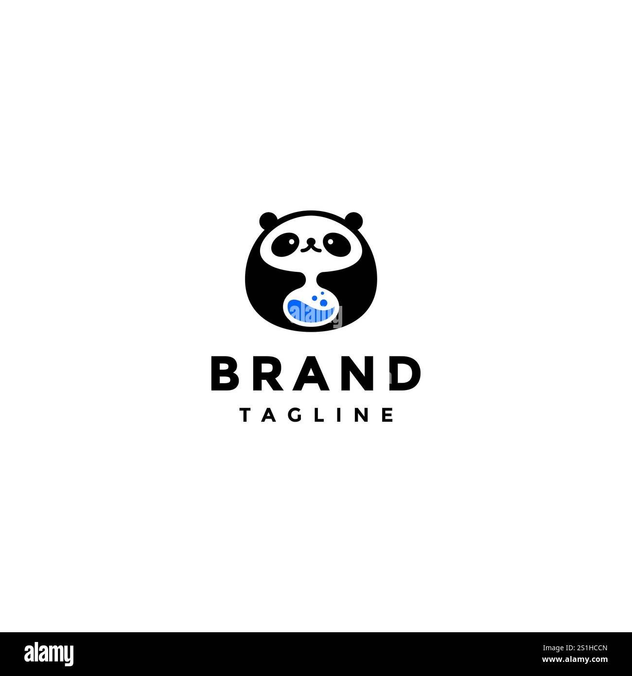 Cute Panda Labs Logo Design. Cute Panda holding Lab Icon Logo Design ...