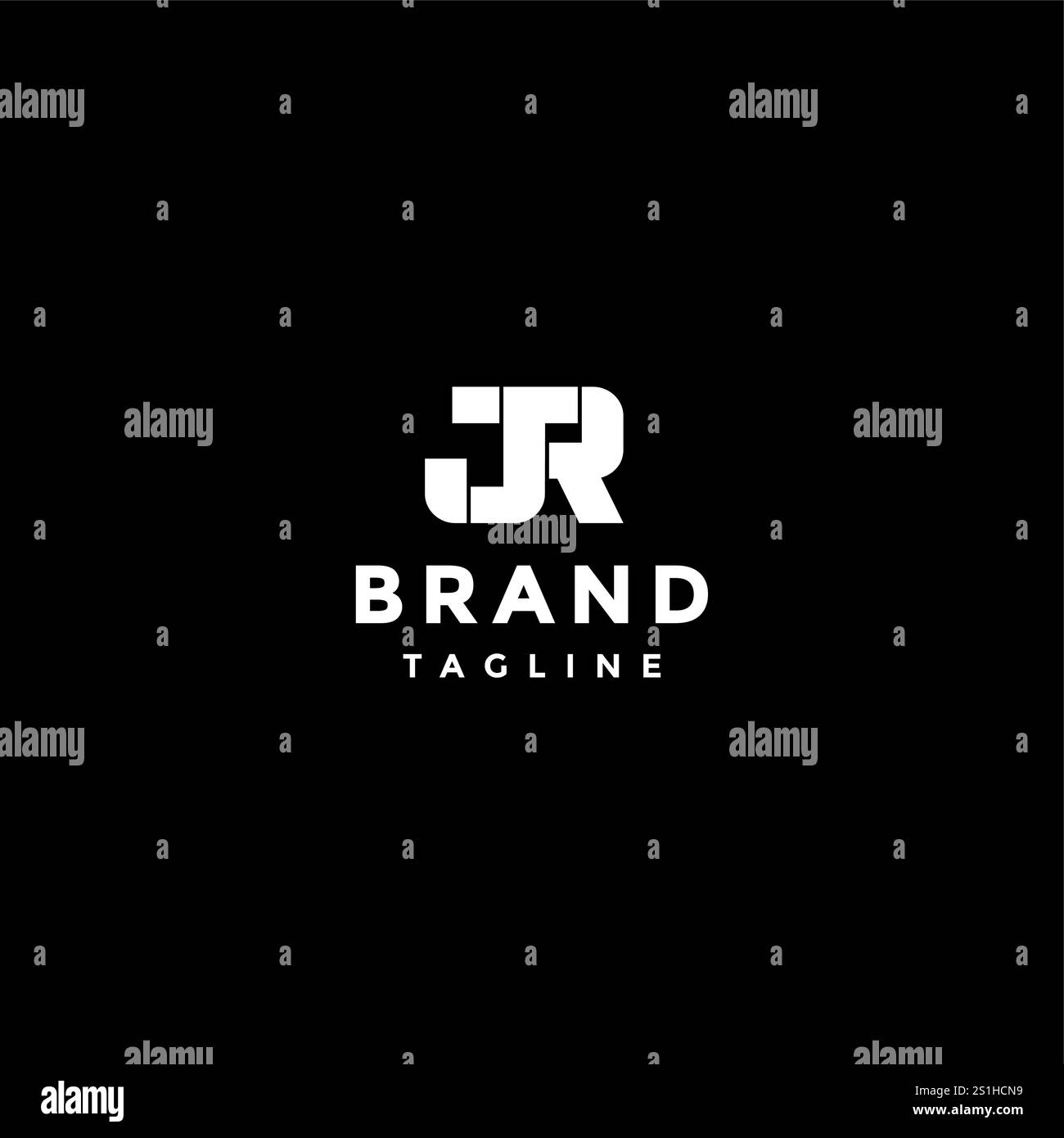 Bold Initial Letter JR Logo Design. Simple Bold Letter J Dan R Logo ...