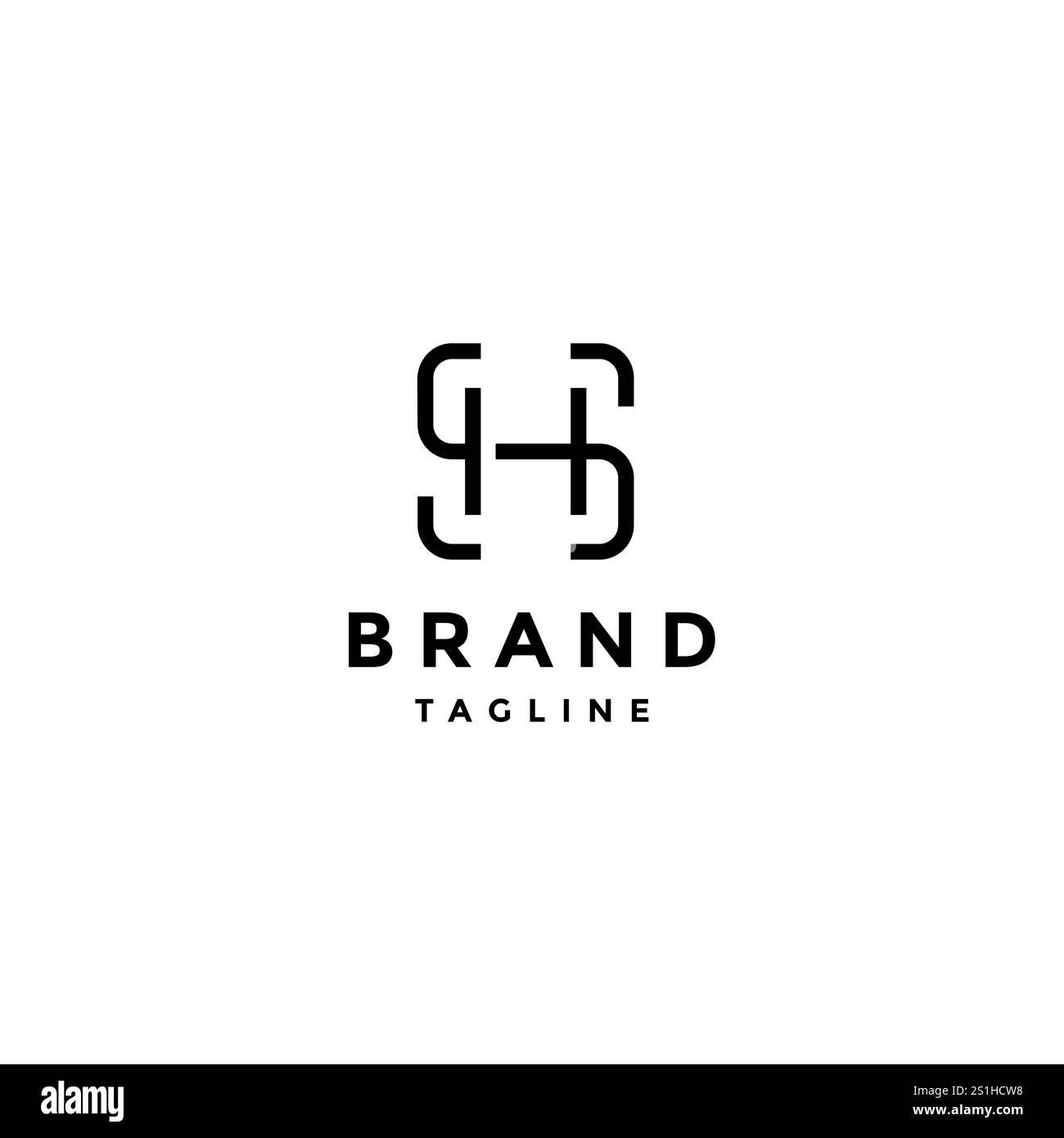 Simple Initial Letter SH Shot logo Design. Camera Focus Icon On Initial ...