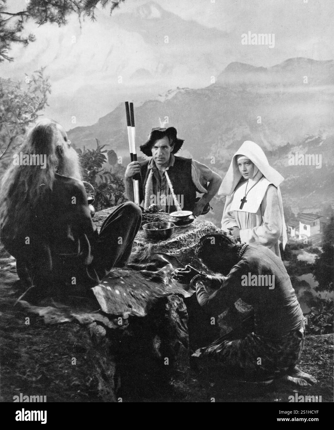 DAVID FARRAR and DEBORAH KERR visit the Holy Man in BLACK NARCISSUS ...