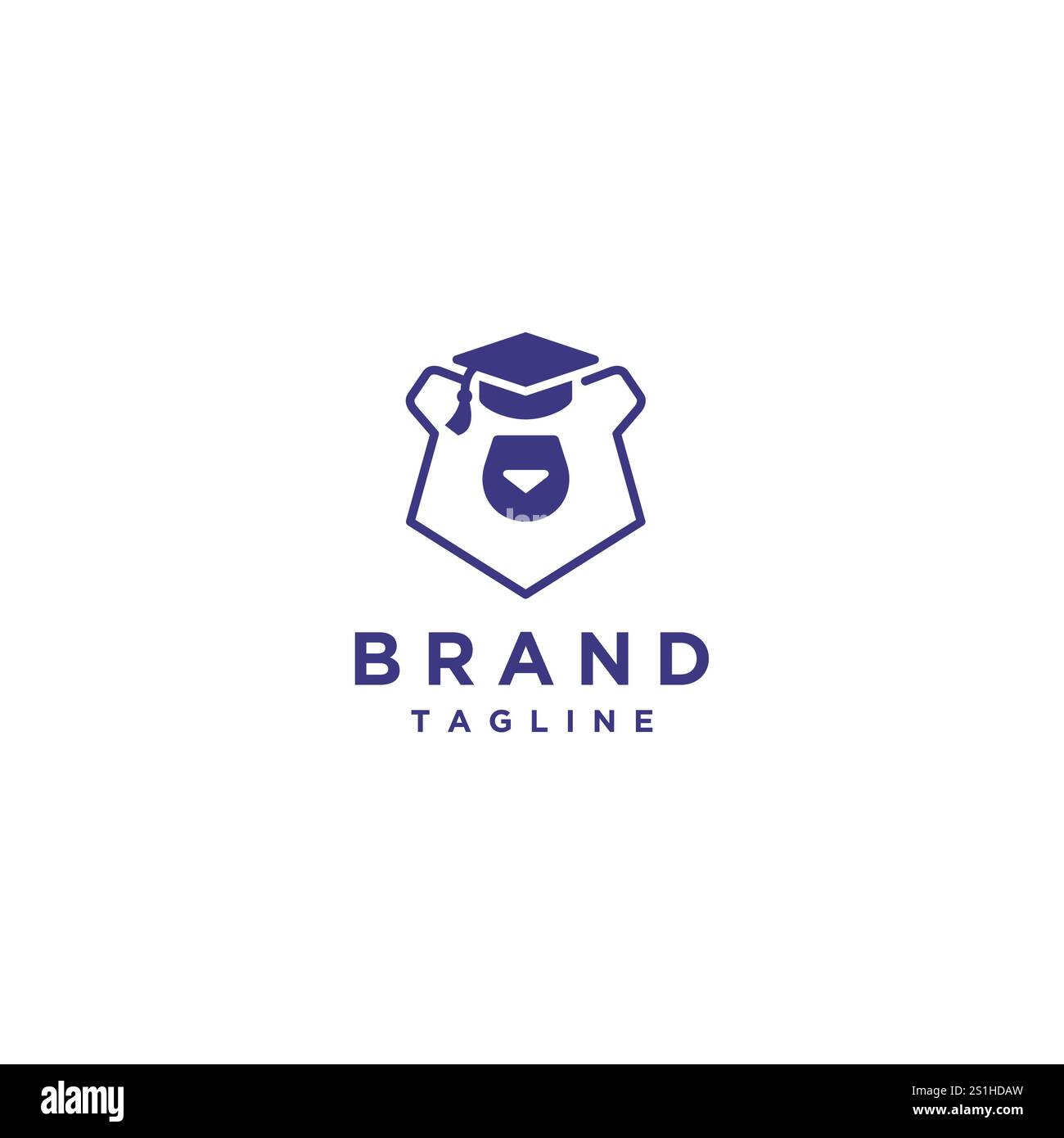 Cute Smart Bear Logo Design. Fun Bear Wearing Graduation Hat Logo ...
