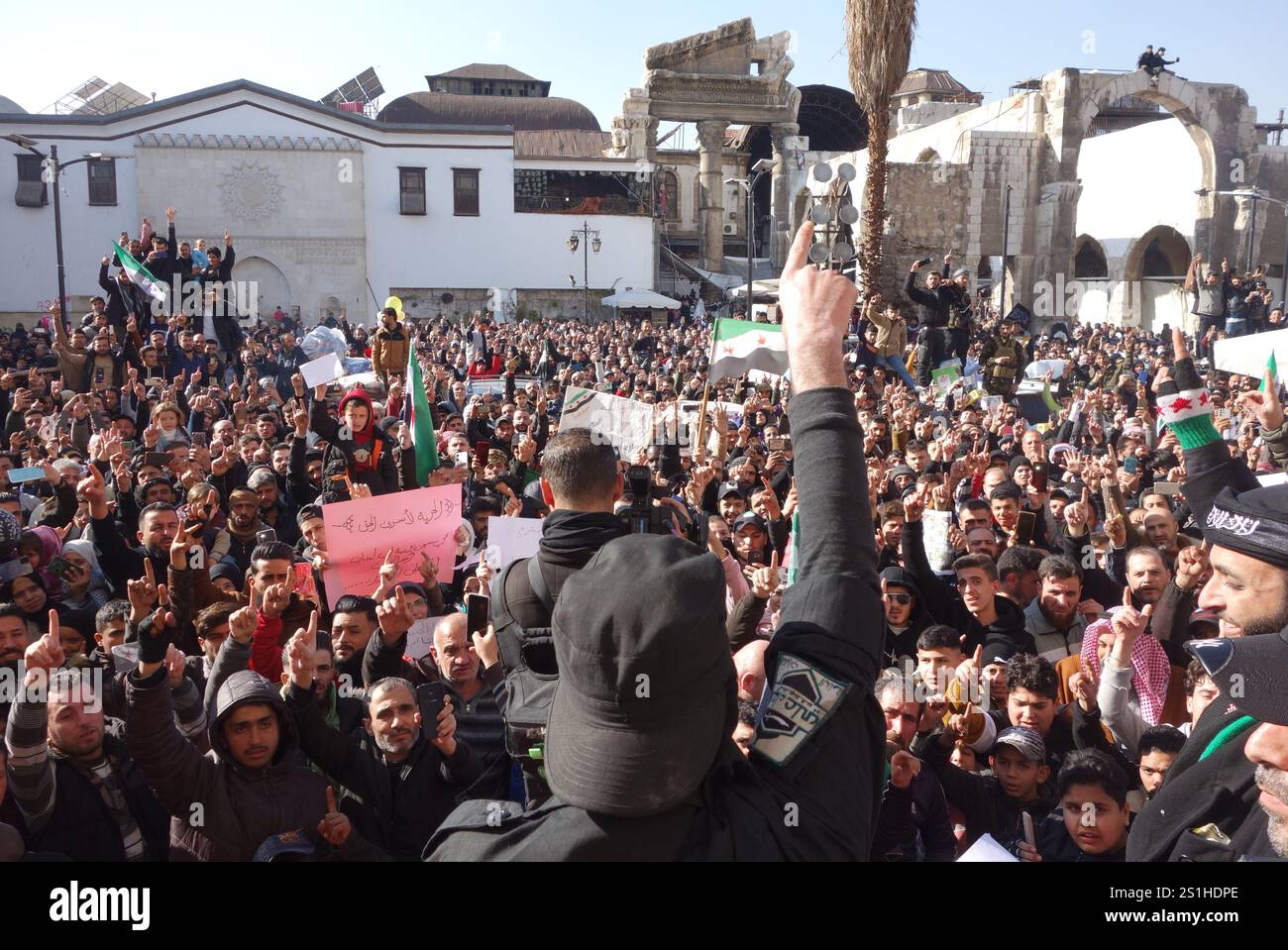 Damascus Sham, Syria. 03rd Jan, 2025. People gather for the Friday ...