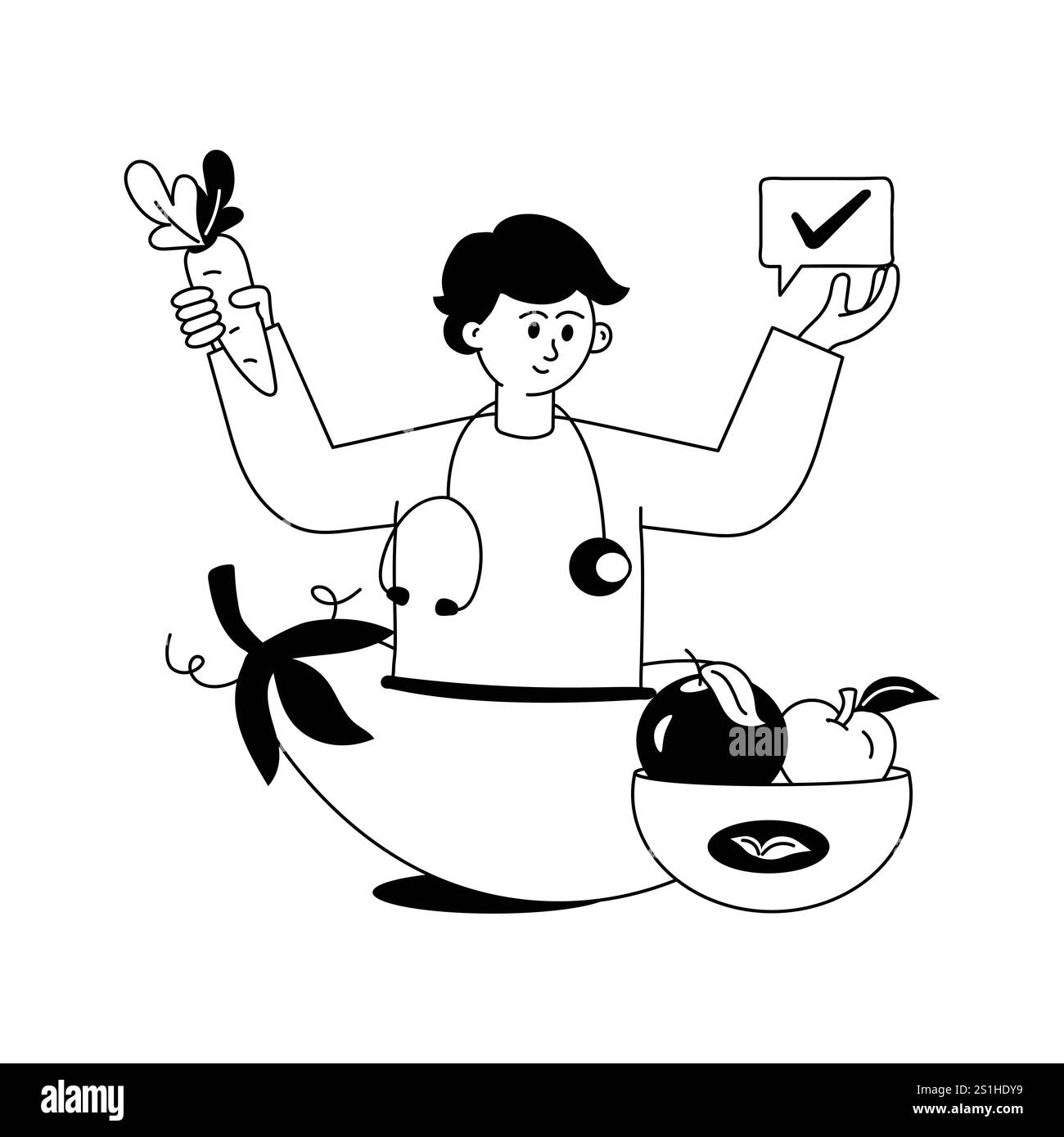 Nutritionist patient fruits Cut Out Stock Images & Pictures - Alamy