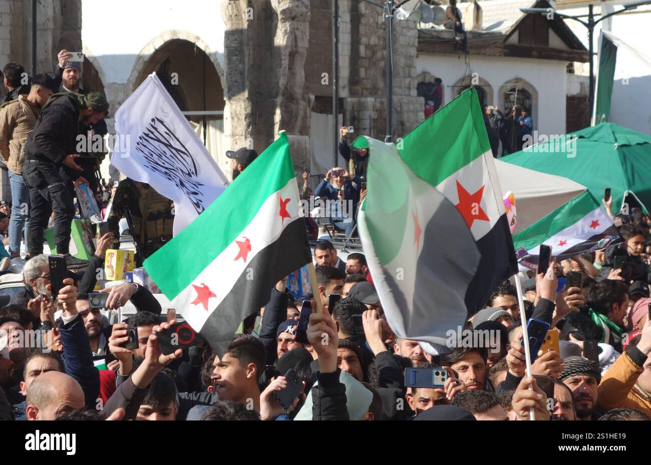 Damascus Sham, Syria. 03rd Jan, 2025. People gather for the Friday ...