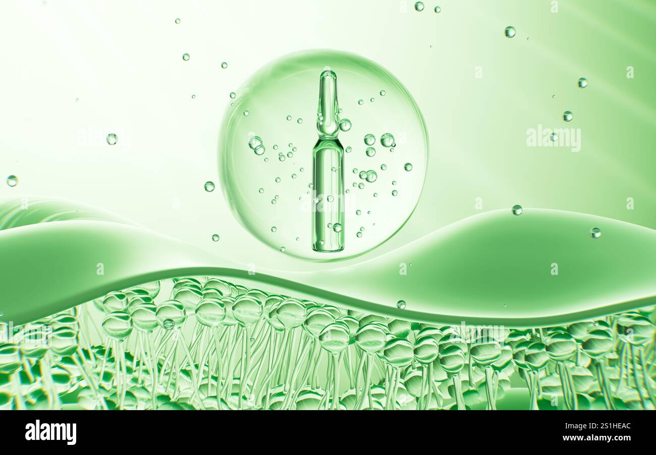 Abstract skin layer and cells, essential oil for skin, human skin ...