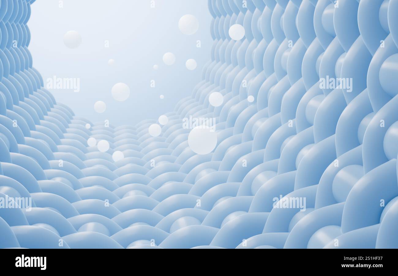 Abstract braided fabric and floating spheres, 3d rendering. 3d ...