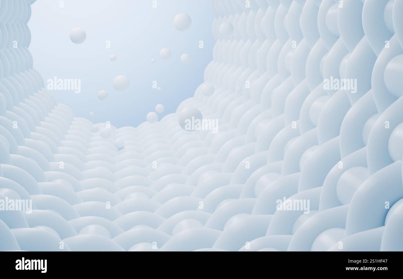 Abstract braided fabric and floating spheres, 3d rendering. 3d ...