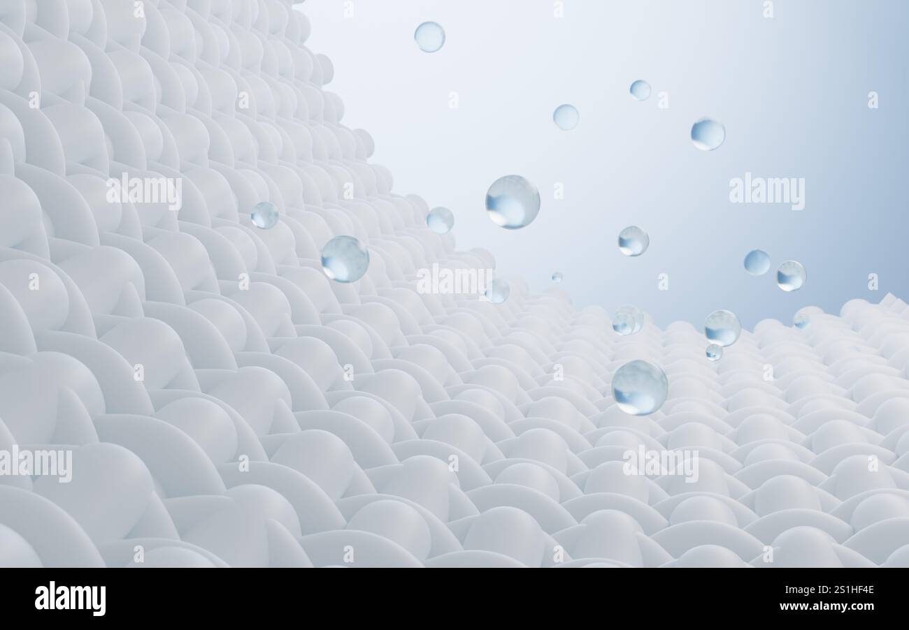 Abstract braided fabric and floating spheres, 3d rendering. 3d ...