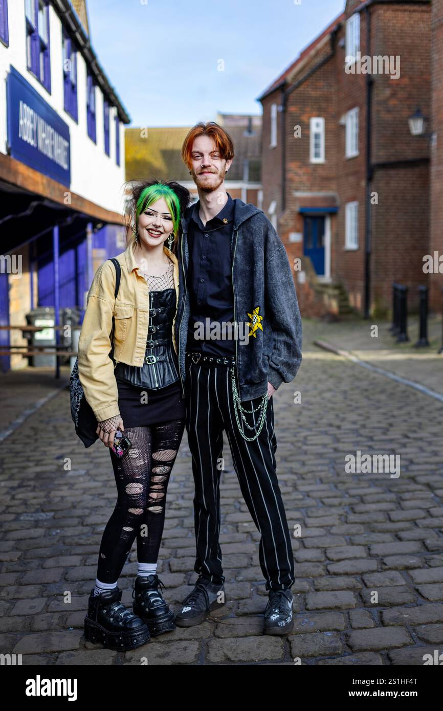 A young couple at the whitby goth weekend Stock Photo - Alamy