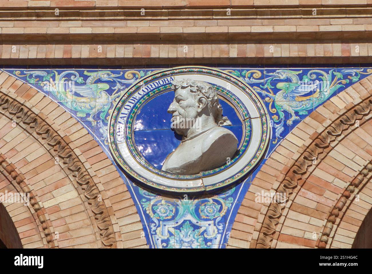 Seville, Spain - Dec 30th, 2024: Gonzalo Fdez de Cordoba medallion ...