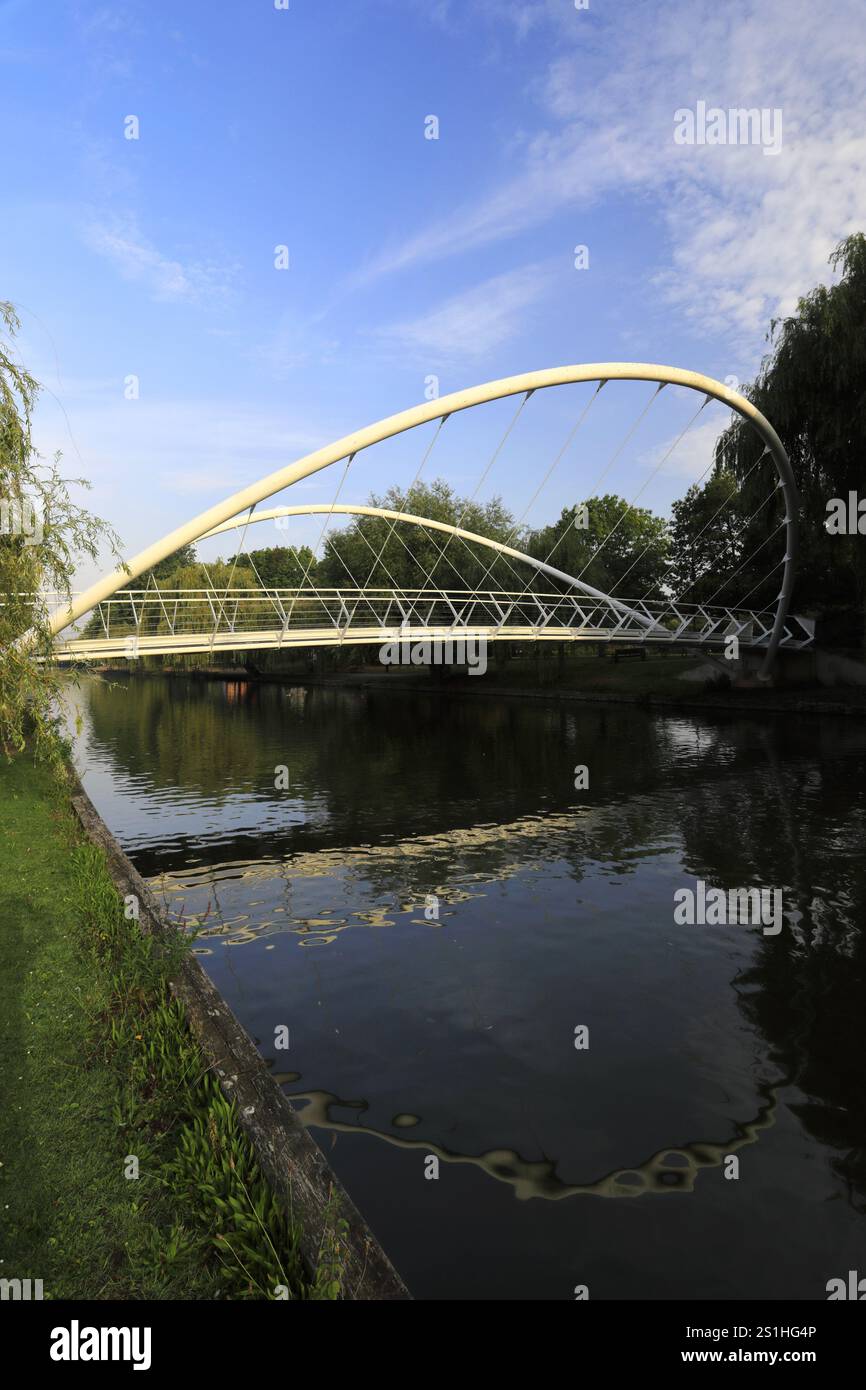 The Butterfly Bridge over the river Great Ouse, Bedford town ...