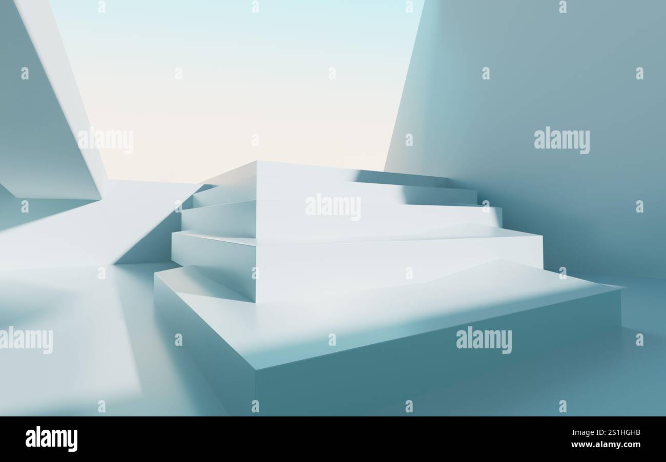 White abstract architecture background, 3d rendering. 3d illustration Stock Photo - Alamy