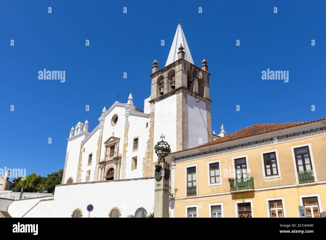 Total front view Church of Saint Vincent Abrantes Portugal Stock Photo ...