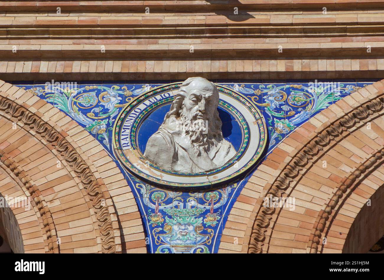 Seville, Spain - Dec 30th, 2024: Ramon Llull medallion, medieval ...