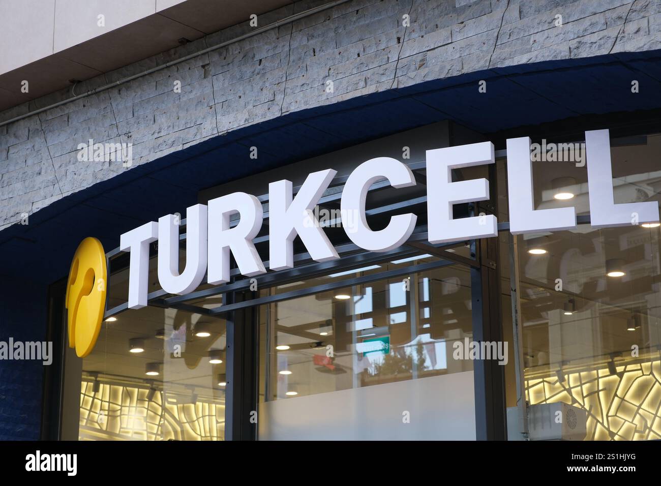 Turkcell company brand logo close up Stock Photo - Alamy