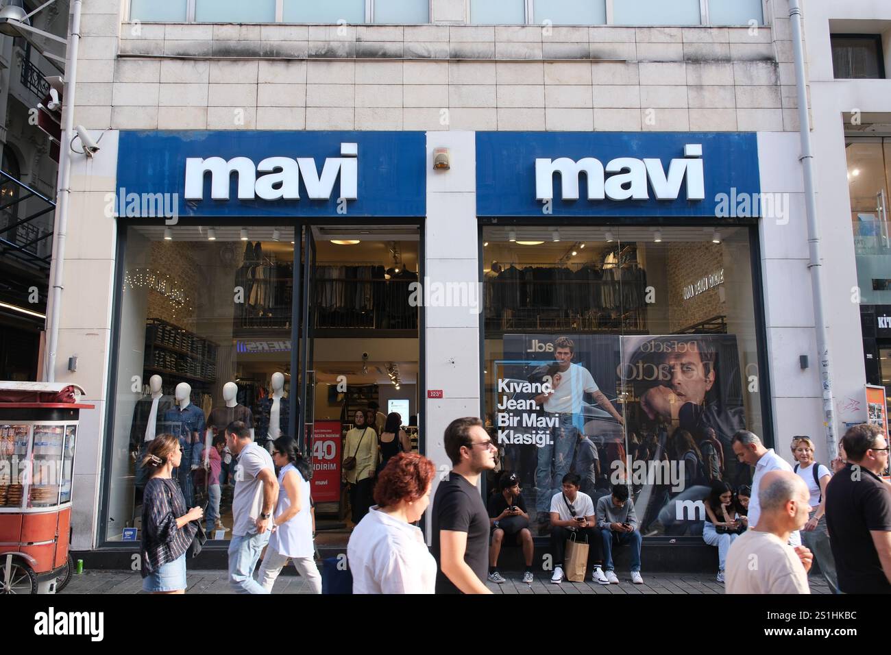 Mavi Jeans clothing store facade with people Stock Photo - Alamy