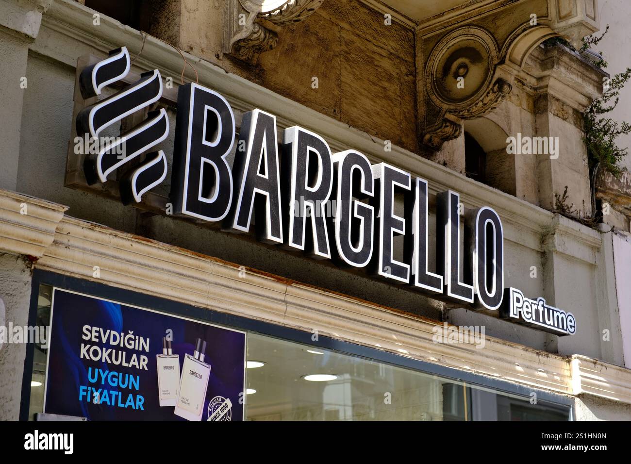 Bargello perfume brand logo store sign Stock Photo - Alamy