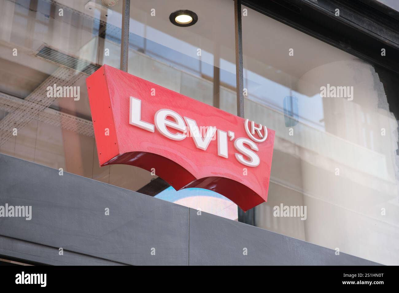 Levi's brand logo store sign Stock Photo - Alamy Levi's brand logo store sign Stock Photo - Alamy
