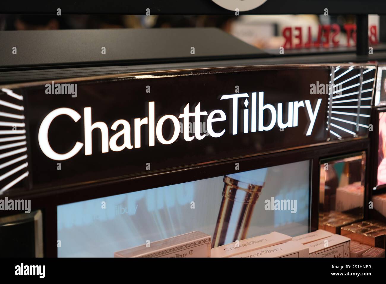 Charlotte Tilbury Beauty company brand logo close up Stock Photo - Alamy