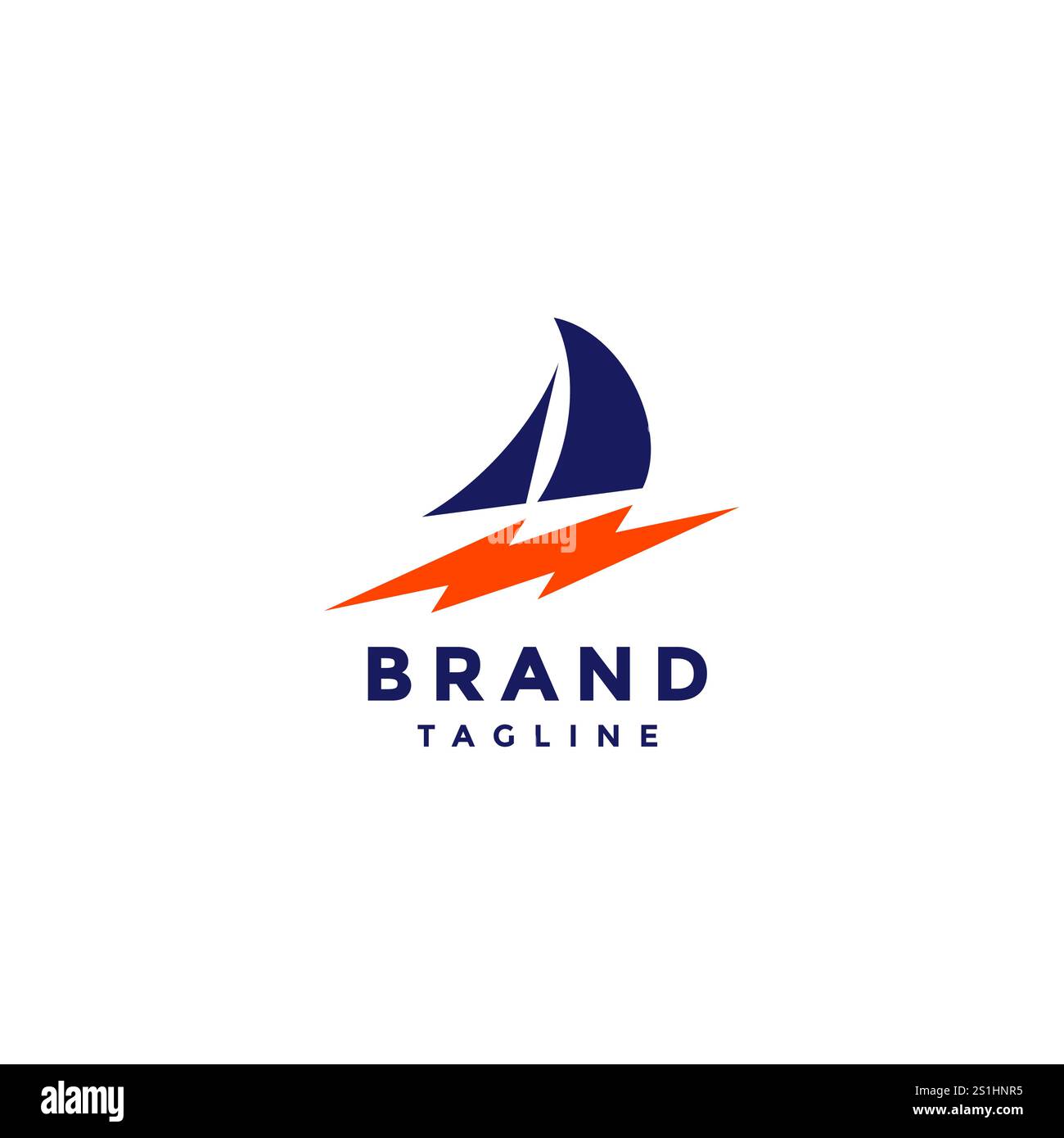Electric Powered Sailboat Logo Design. Lightning Icon Under a Sailboat ...