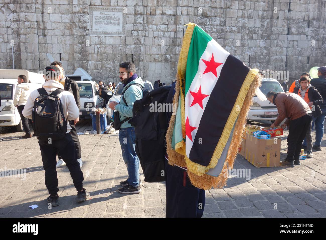 Damascus Sham, Syria. 03rd Jan, 2025. People gather for the Friday ...