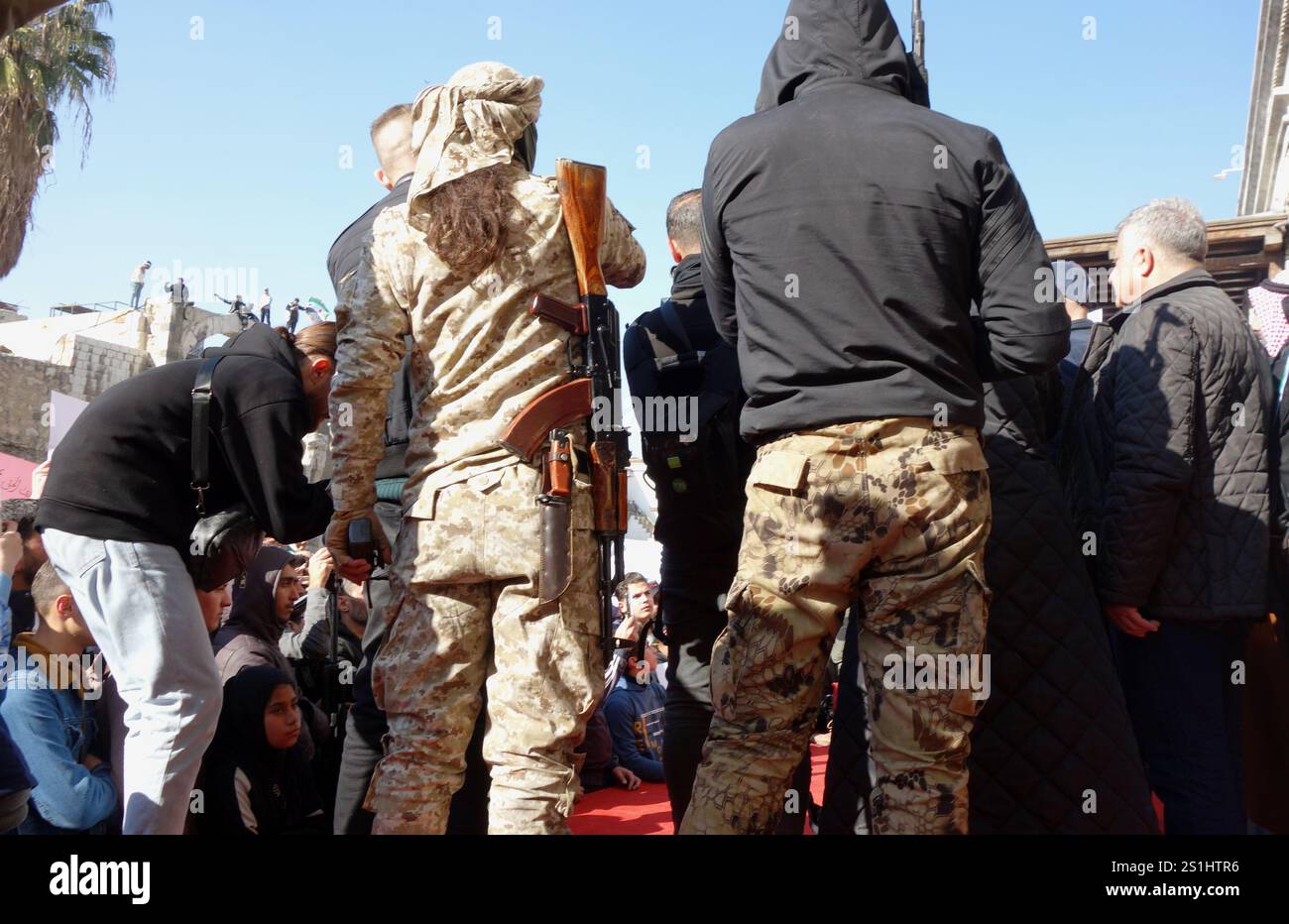 Damascus Sham, Syria. 03rd Jan, 2025. People gather for the Friday ...