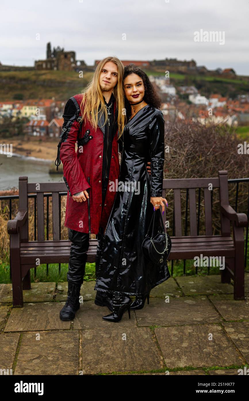 A cool looking couple at the whitby goth festival Stock Photo - Alamy