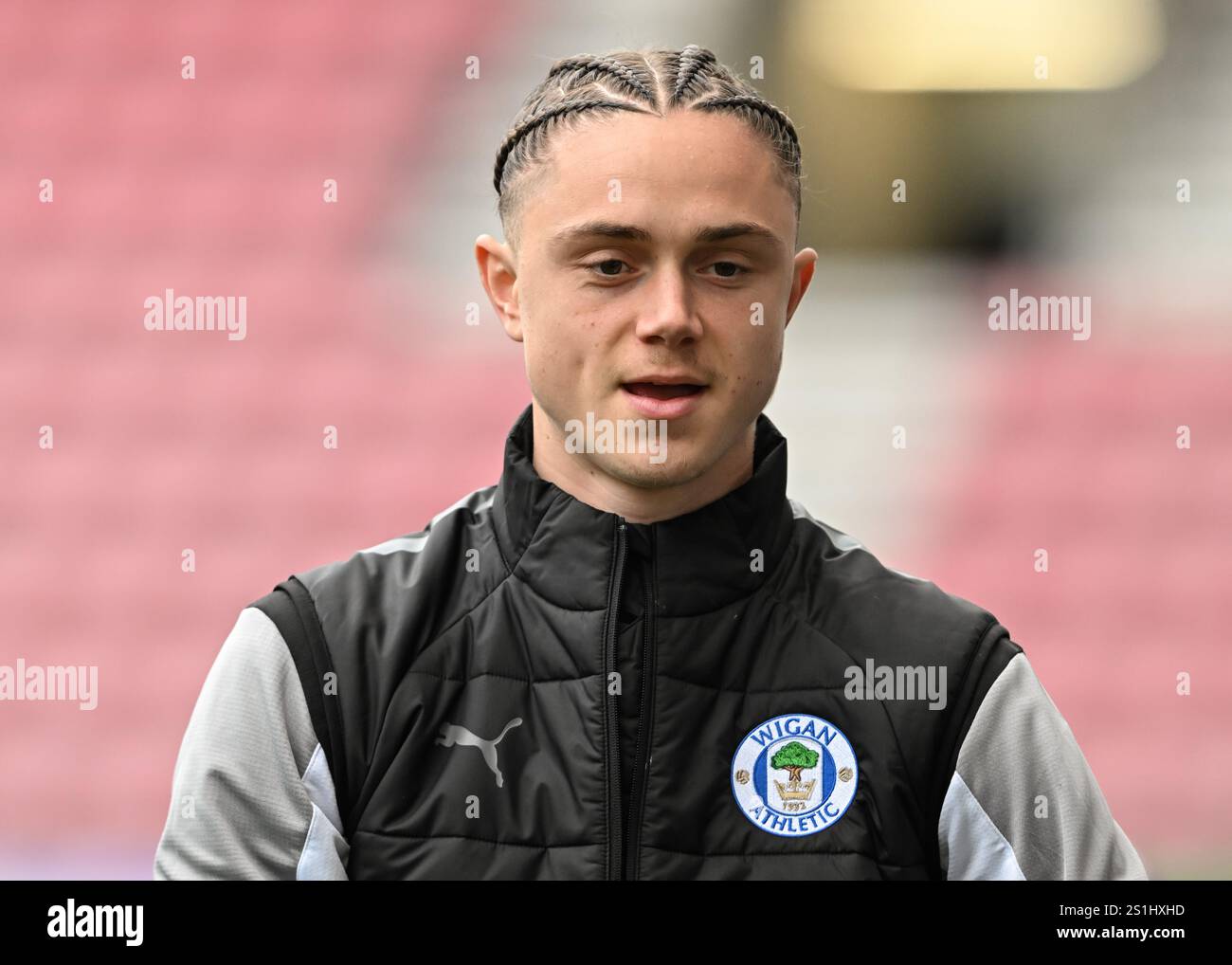 Wigan Athletic's Thelo Aasgaard arrives ahead of the Sky Bet League One ...