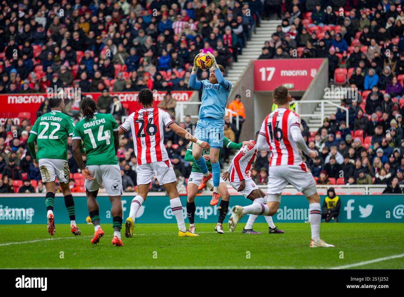 4th January 2025; Bet365 Stadium, Stoke, Staffordshire, England; EFL ...