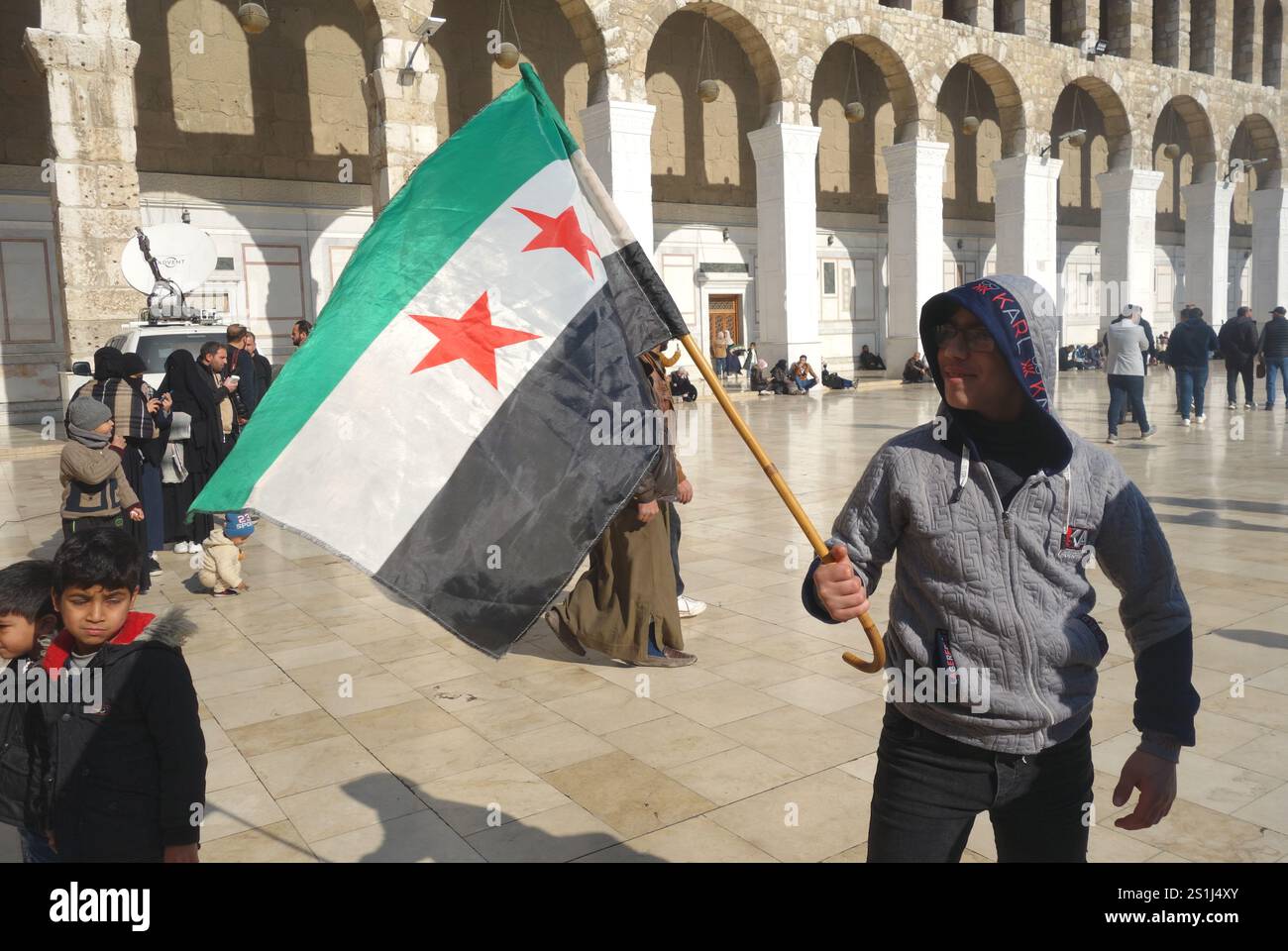 Damascus Sham, Syria. 03rd Jan, 2025. People gather for the Friday ...
