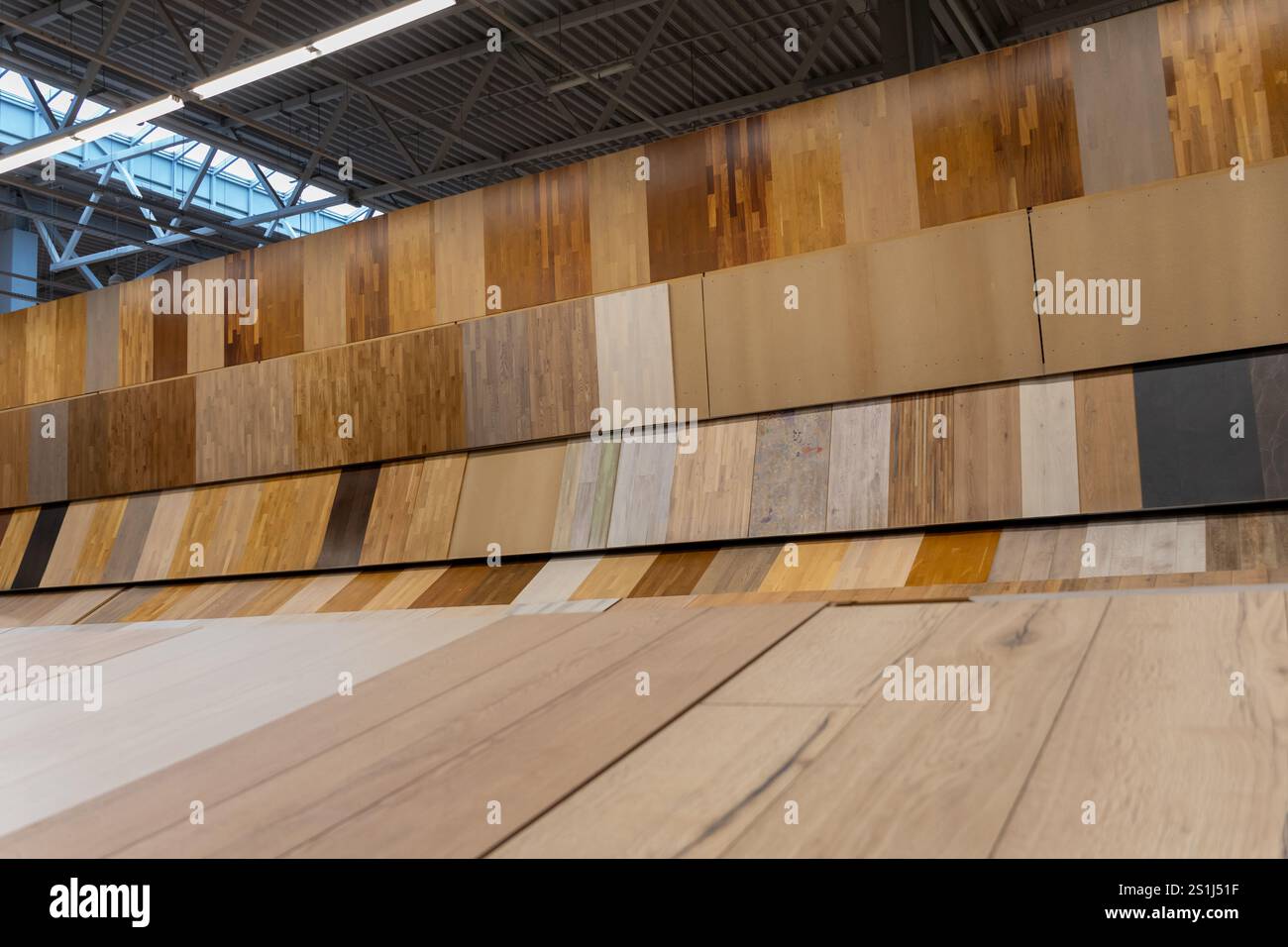 Variety of wooden flooring with different textures and colors in ...