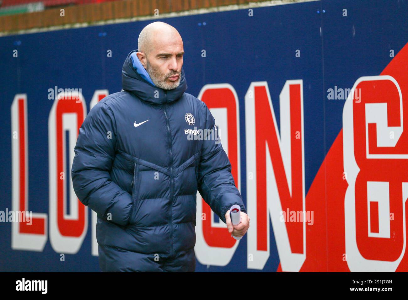 London, UK. 04th Jan, 2025. Chelsea Manager Enzo Maresca arrives ahead ...