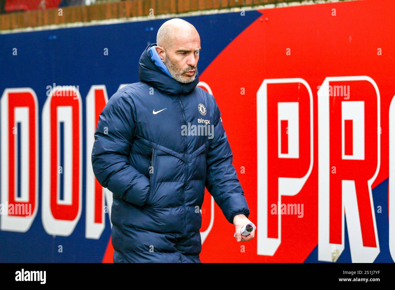 London, UK. 04th Jan, 2025. Chelsea Manager Enzo Maresca arrives ahead ...