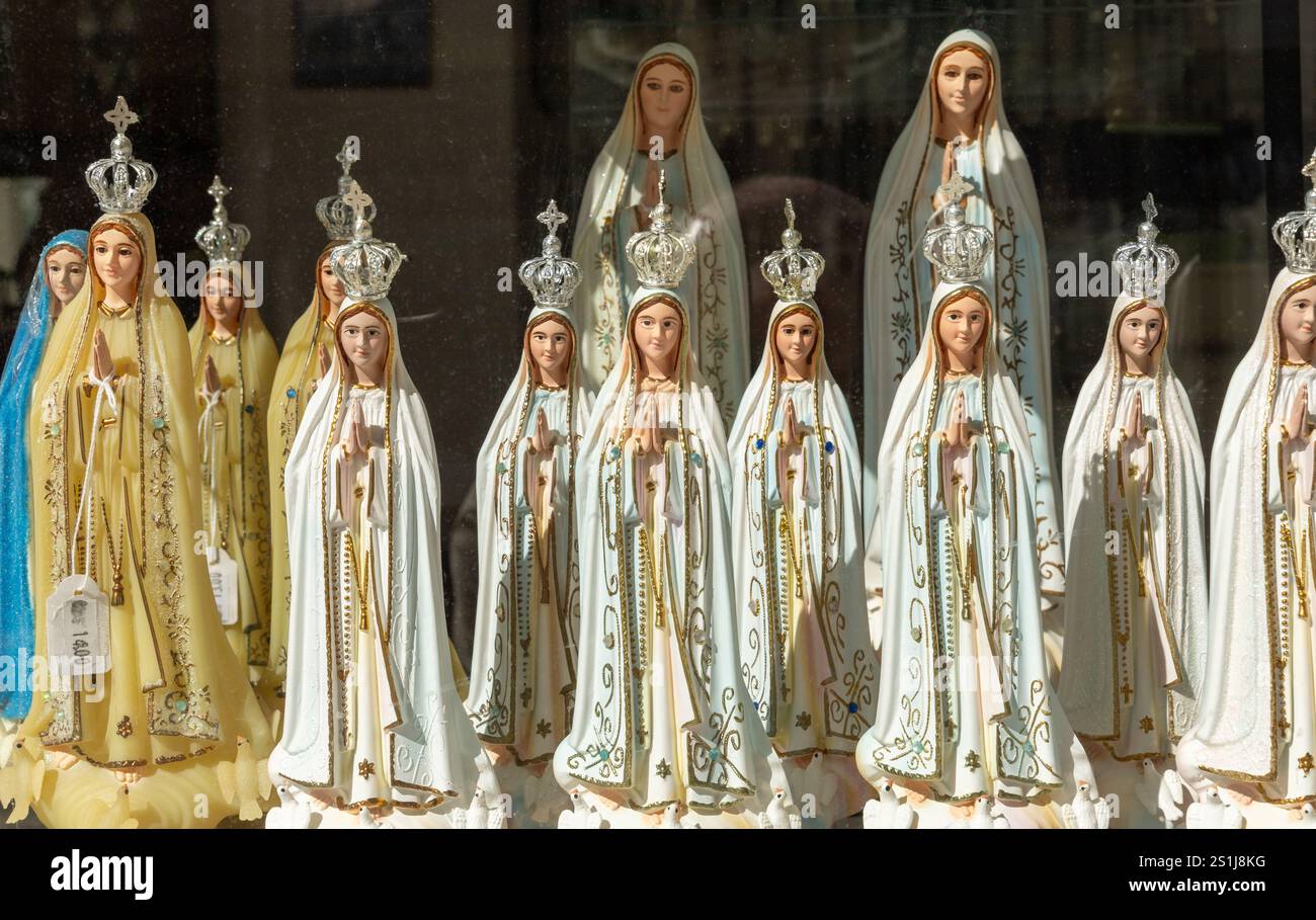 Our lady of Fatima catholic religious Virgin Mary statue in the window ...