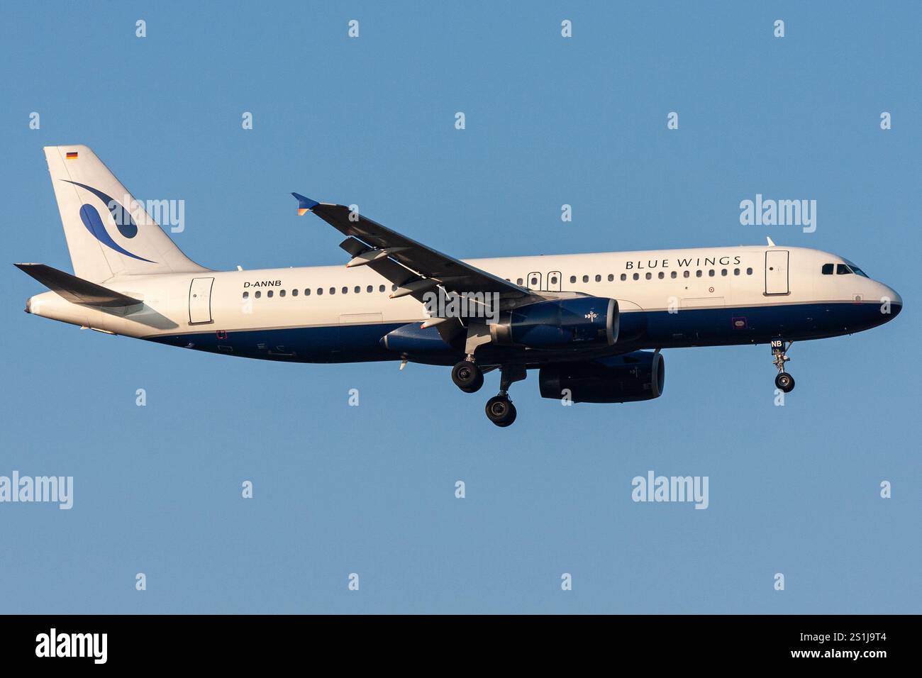 German Blue Wings Airbus A320-200 with registration D-ANNB on final for ...