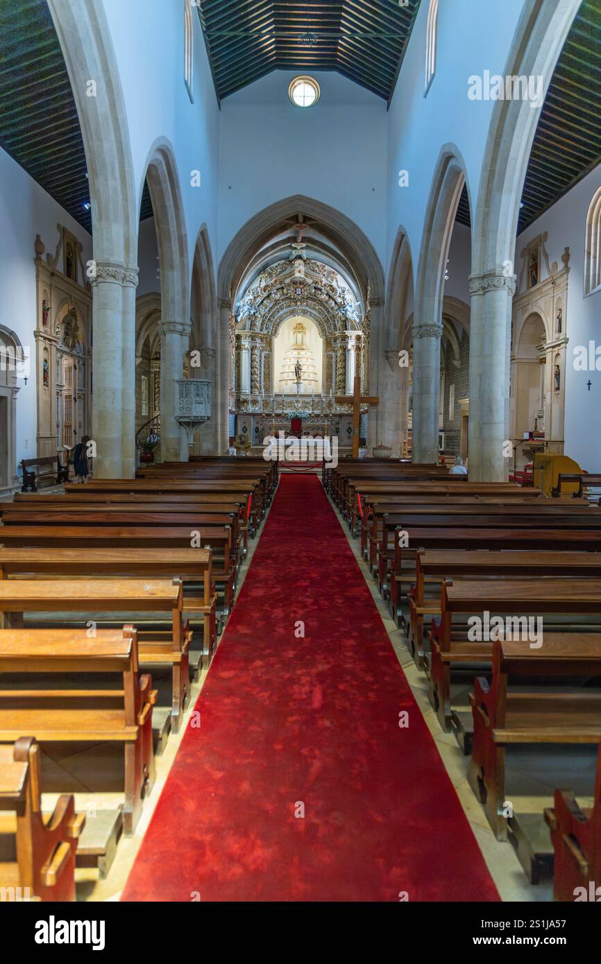 Tomar, Portugal. 31 July 2024, Interior of the St. John Baptist Church ...
