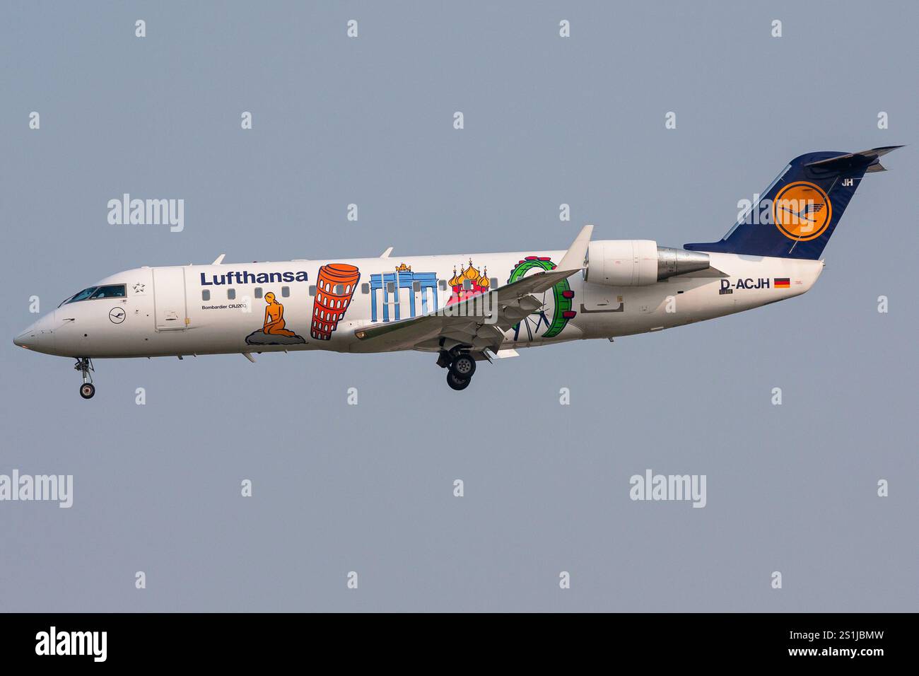 German Lufthansa Bombardier CRJ-200 in special Little Europe livery ...