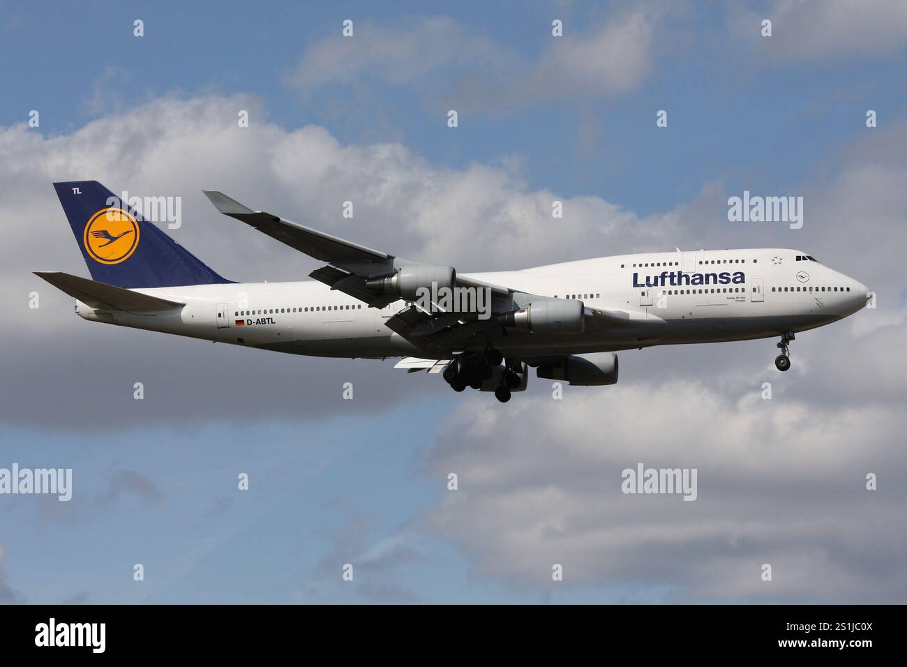 German Lufthansa Boeing 747-400 with registration D-ABTL on final for ...