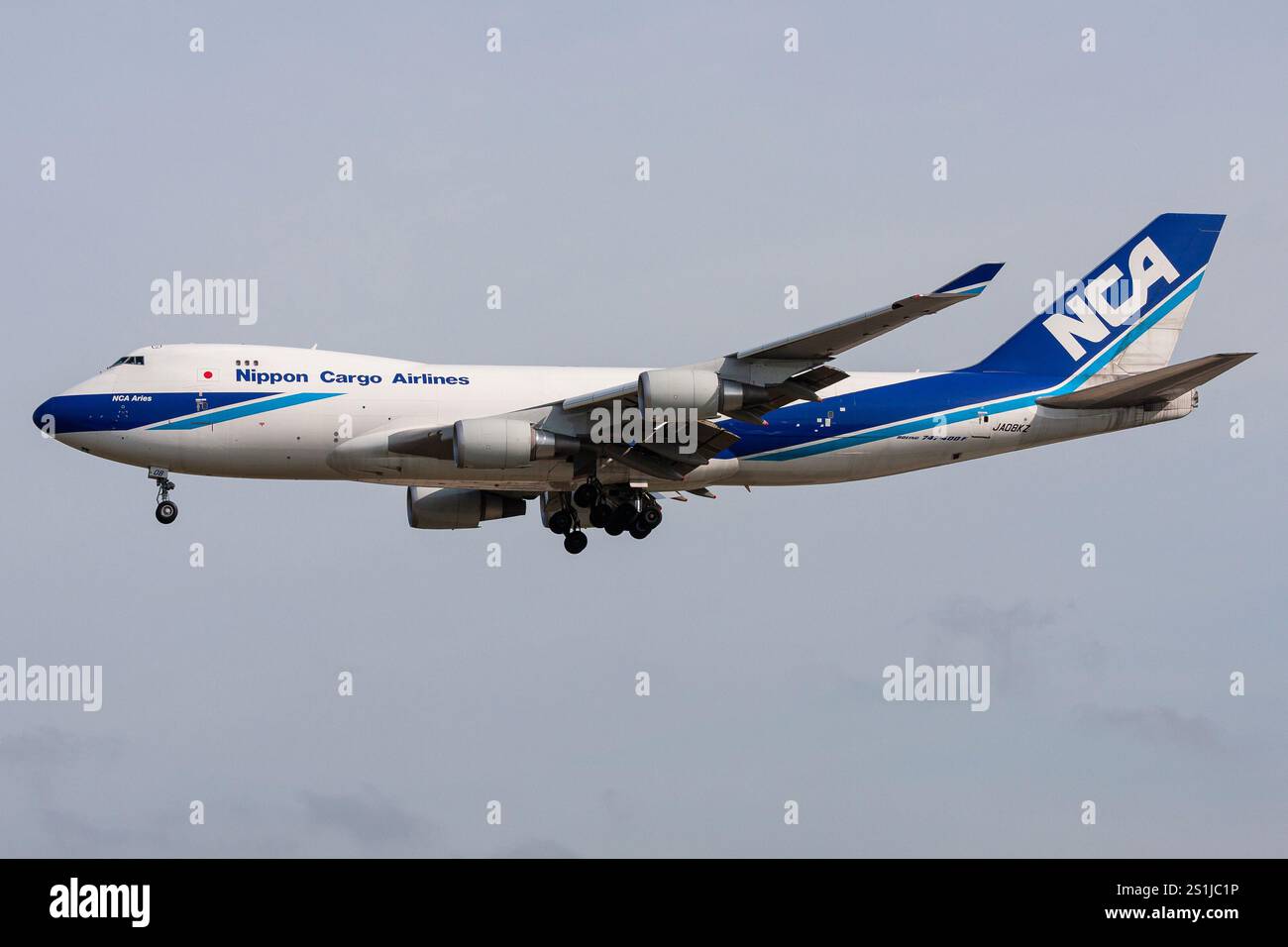 Japanese Nippon Cargo Airlines Boeing 747-400F with registration JA08KZ ...