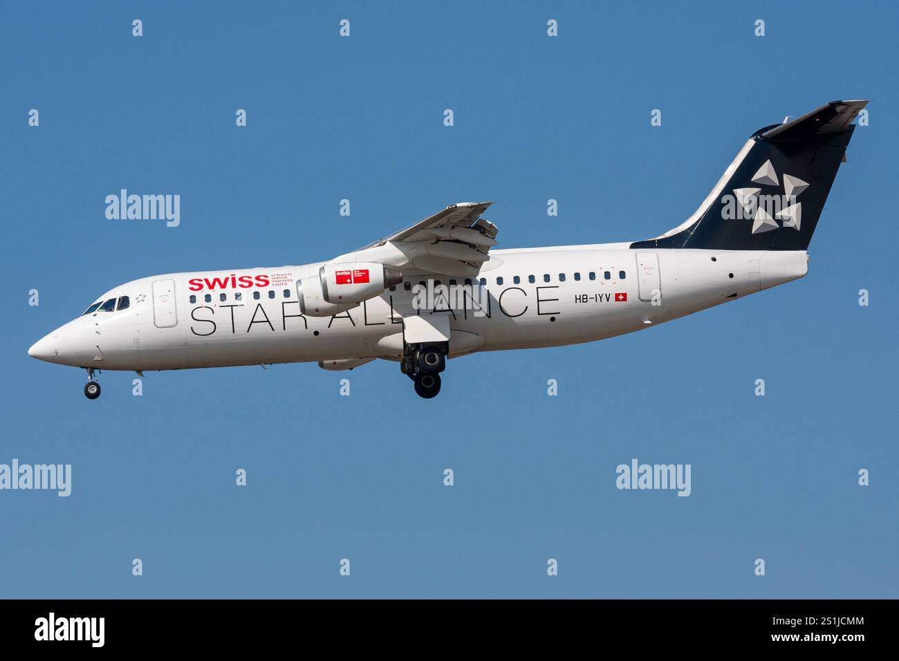 Swiss British Aerospace Avro RJ100 in Star Alliance livery with ...