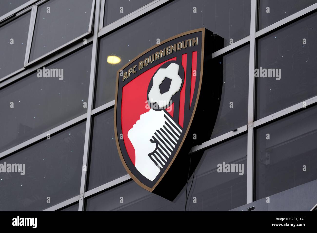 A general view of a Bournemouth club crest ahead of the Premier League ...