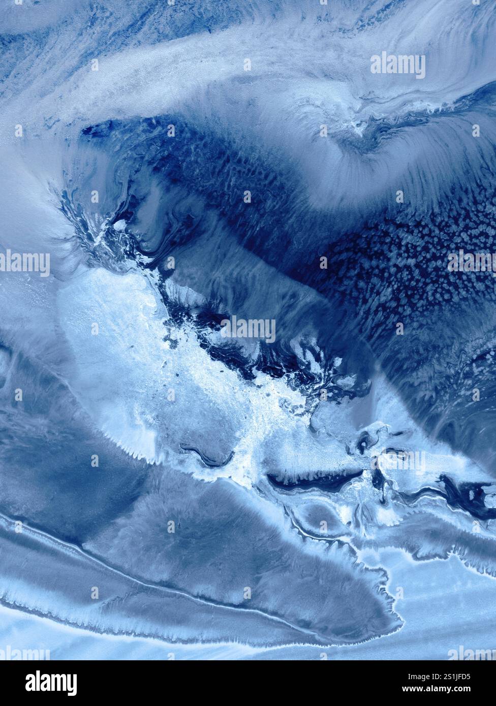 Abstract creative hand painted background, winter snow, fluid art ...