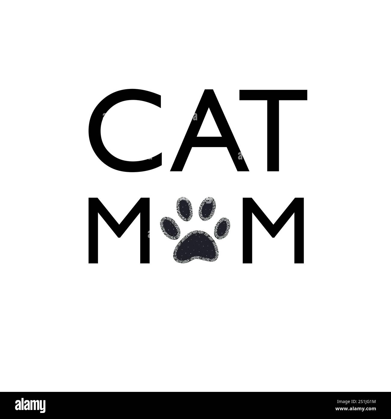 Cat mom text. Shining paw prints Stock Vector Image & Art - Alamy