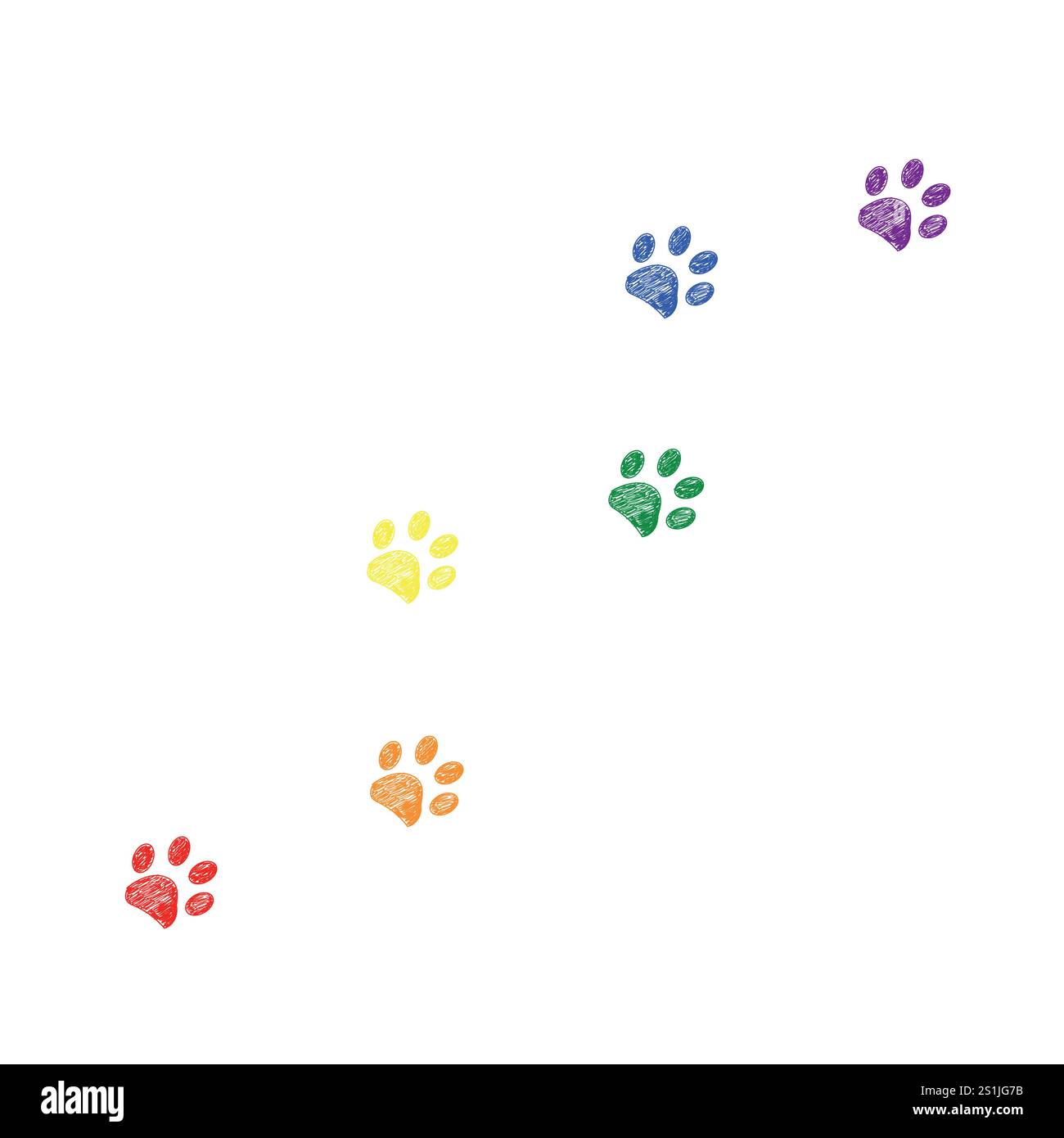 Colorful rainbow colored paw prints design Stock Vector Image & Art - Alamy