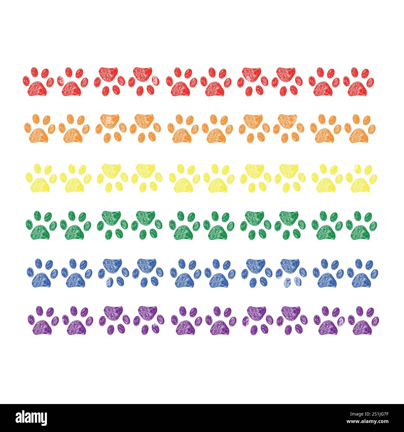 Colorful rainbow colored paw prints Stock Vector Image & Art - Alamy