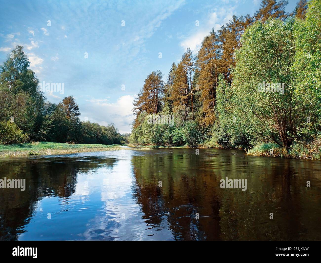 Exploring the Remote Beauty of the Upper Volga River in Russia Stock ...