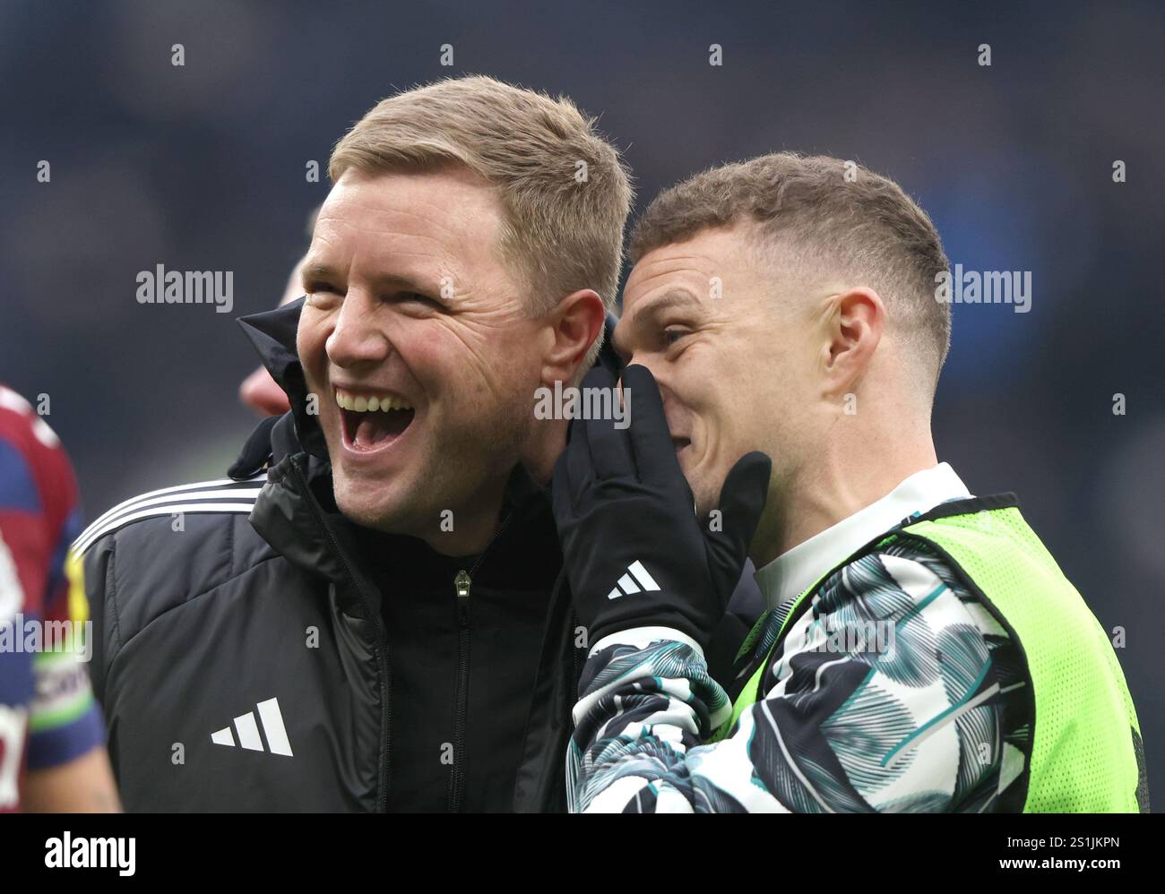 Eddie Howe (Newcastle head coach) and Kieran Trippier (NU) enjoy a ...
