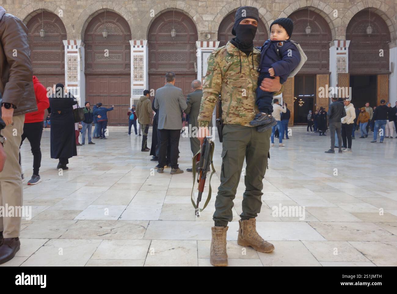 Damascus Sham, Syria. 03rd Jan, 2025. People gather for the Friday ...