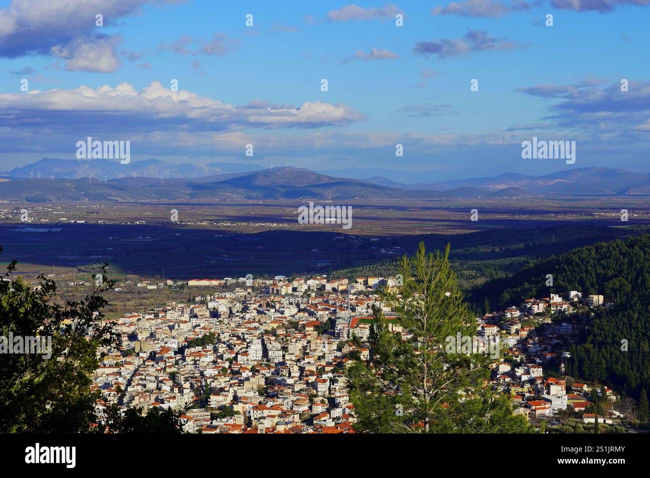 Panoramic view of the city of Livadeia in Central Greece Stock Photo ...